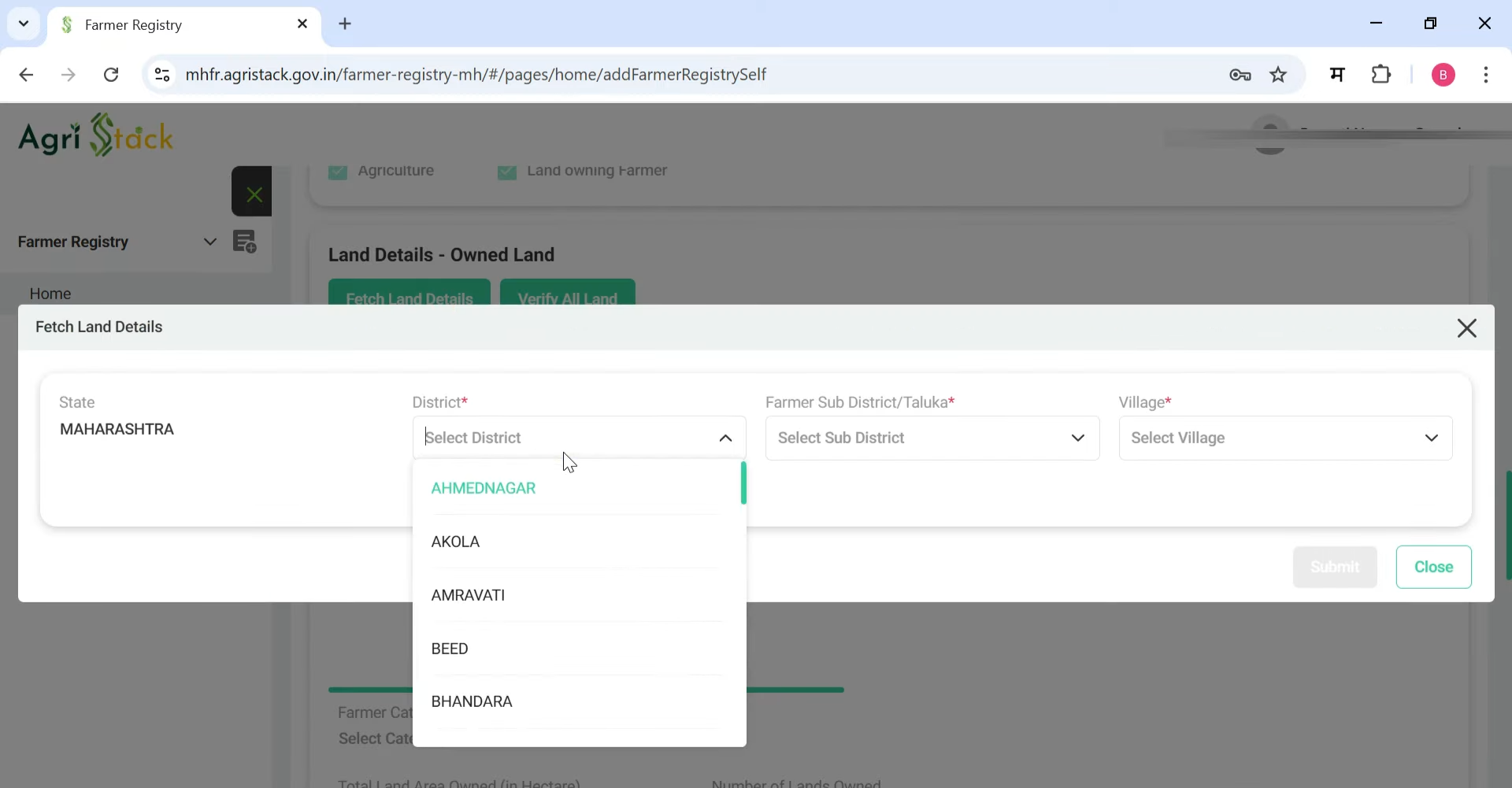 Farmer ID – Login, Registration, Update, Status